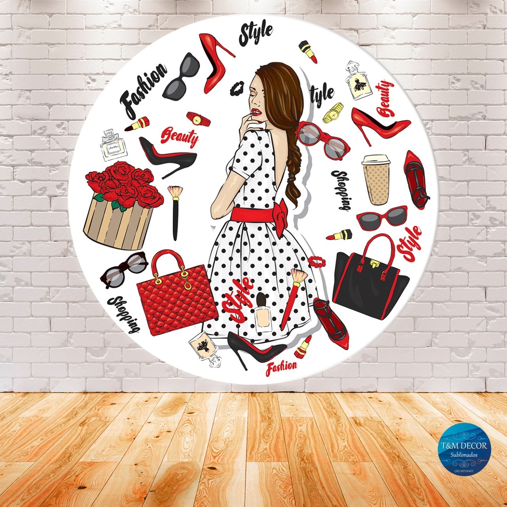 Painel de festa em tecido sublimado 1,50m estilo mulher fashion 19 | Shopee Brasil