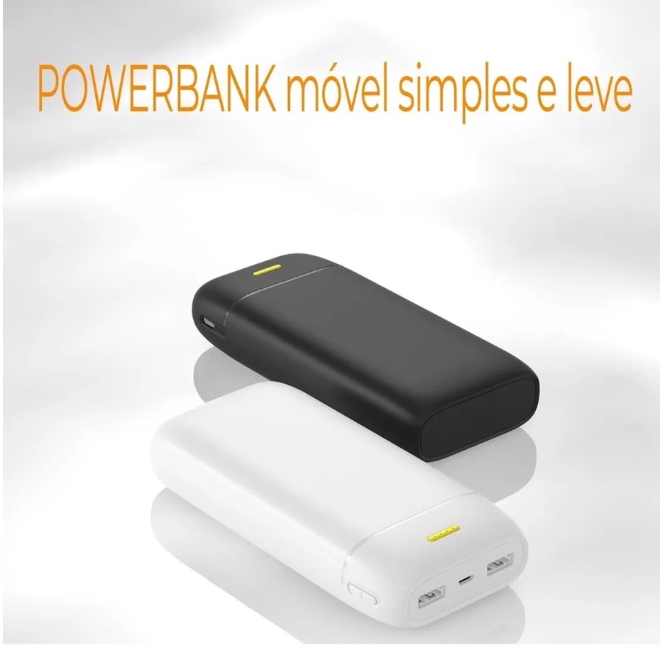 Carregador Power Bank Portátil 20000mah Universal Saida 2 USB Anatel ...