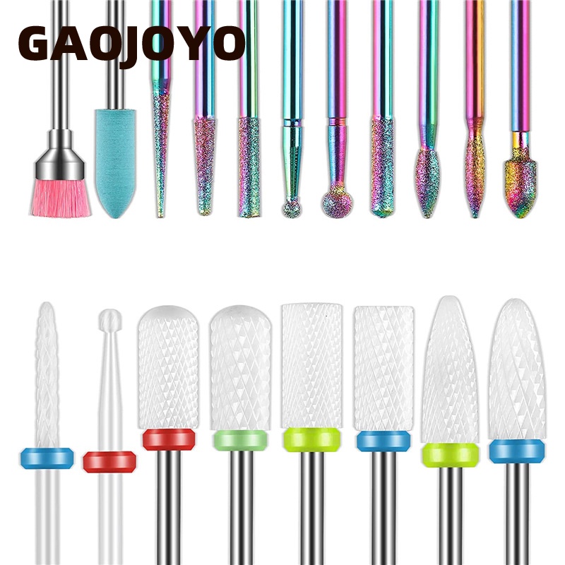 Kit 19 Brocas Cerâmicas Profissionais de Diamante Para Manicure com ...