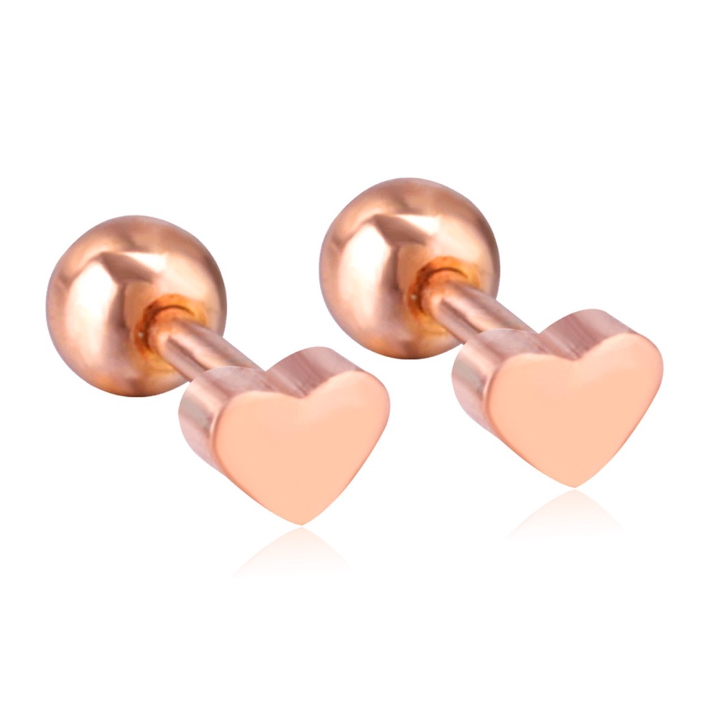 Brinco Bebê Infantil 4mm Ouro Rose 18k Tarraxa Rosca Premium | Shopee ...