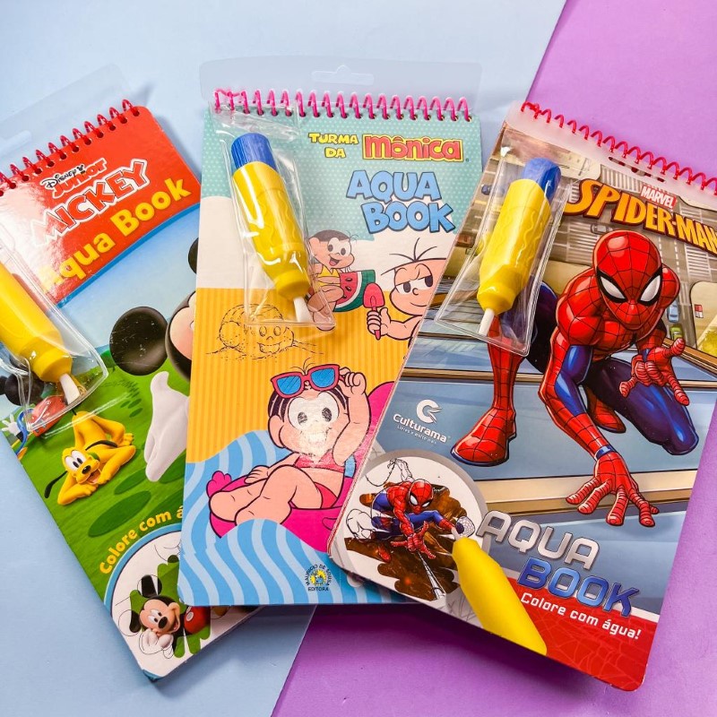Kit de Livros Aquabook: Turma da Mônica, Mickey e Homem-Aranha - Aqua ...