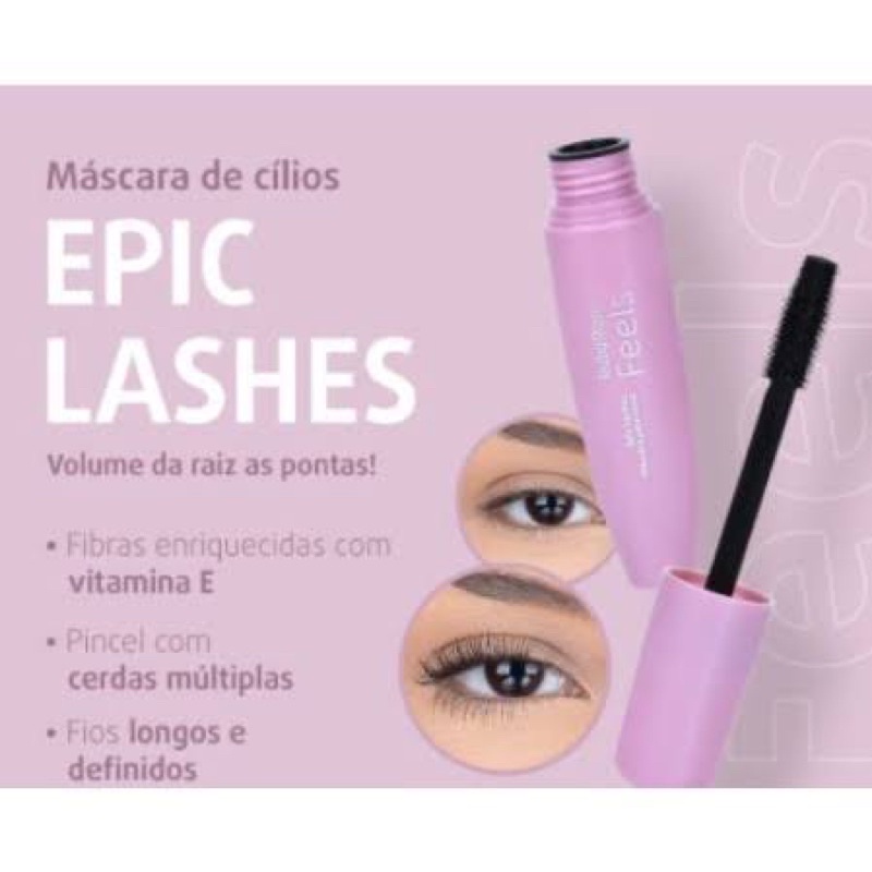 Rímel Feels Ruby Rose Epic Lashes/Stunning Lashes - Longos E Definidos | Shopee Brasil