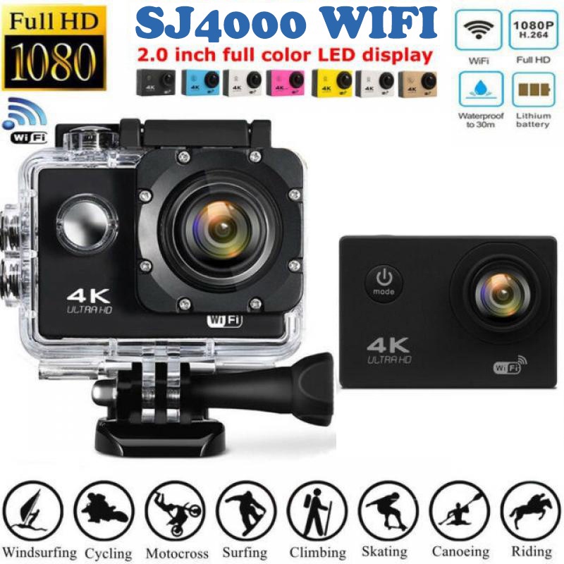 SJ4000 Câmera De Ação 4K ultra HD 30M Gravador De Carro Esportivo DVR À ...