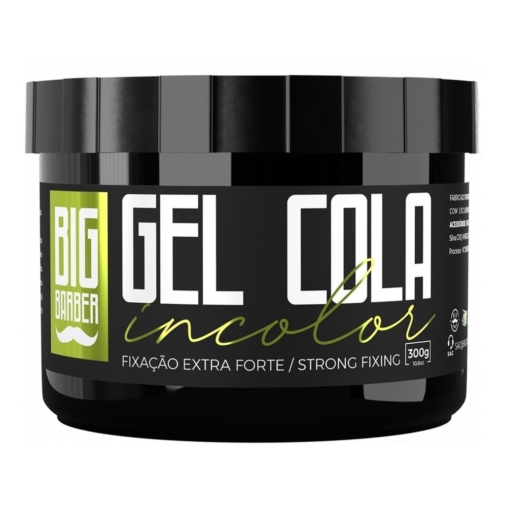 Gel Cola Incolor Fixação Extra Forte 300g Big Barber | Shopee Brasil