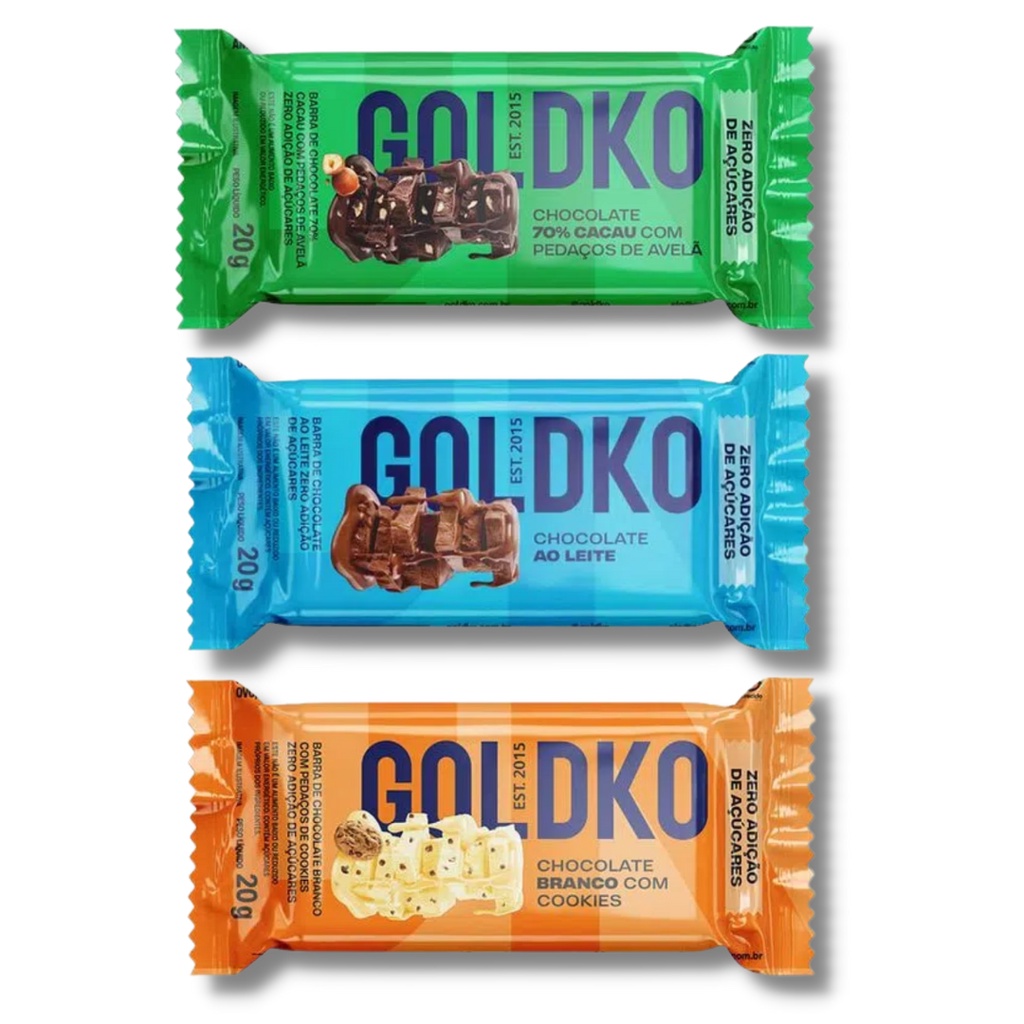 Kit Barras de Chocolate (20g) - GoldKo | Shopee Brasil
