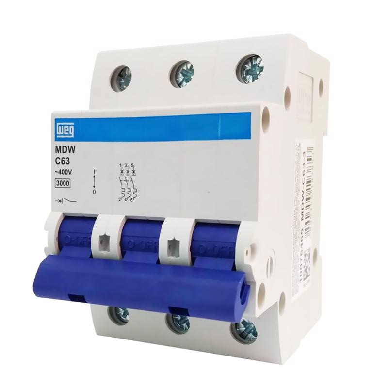 Mini Disjuntor Din Weg 63A Tripolar Curva C MDW-C63-3 | Shopee Brasil