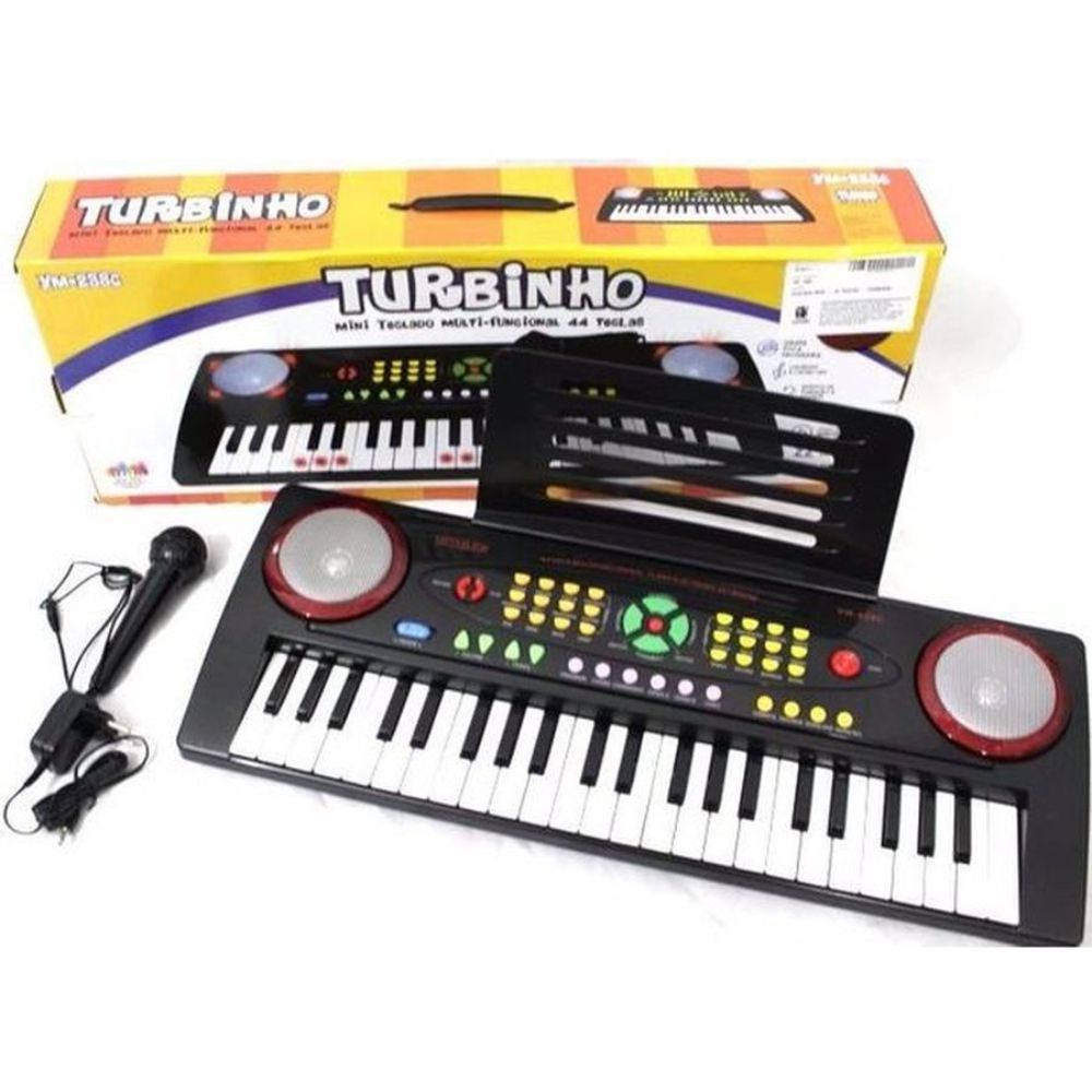 Mini Teclado Infantil 44 Teclas YM-238C Teclado Turbinho | Shopee Brasil