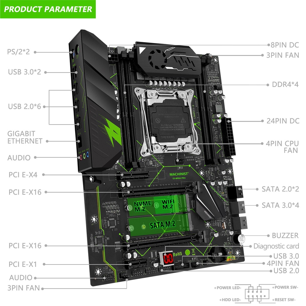 Machinista X99 Suporte Da Placa-Mãe LGA 2011-3 Xeon E5 V3 V4 CPU ... Machinista X99 Suporte Da Placa-Mãe LGA 2011-3 Xeon E5 V3 V4 CPU ...