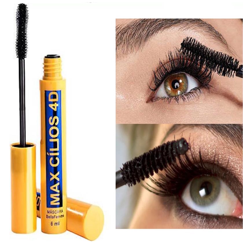 Mascara Para Cilios Bella Femme 4d Max Rimel Alongamento Curvatura Super Volume | Shopee Brasil