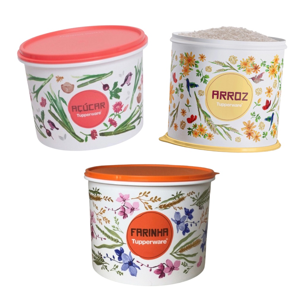 Potes Tupperware Mantimentos Floral 5,5 Litros Caixa Originais Novos ...