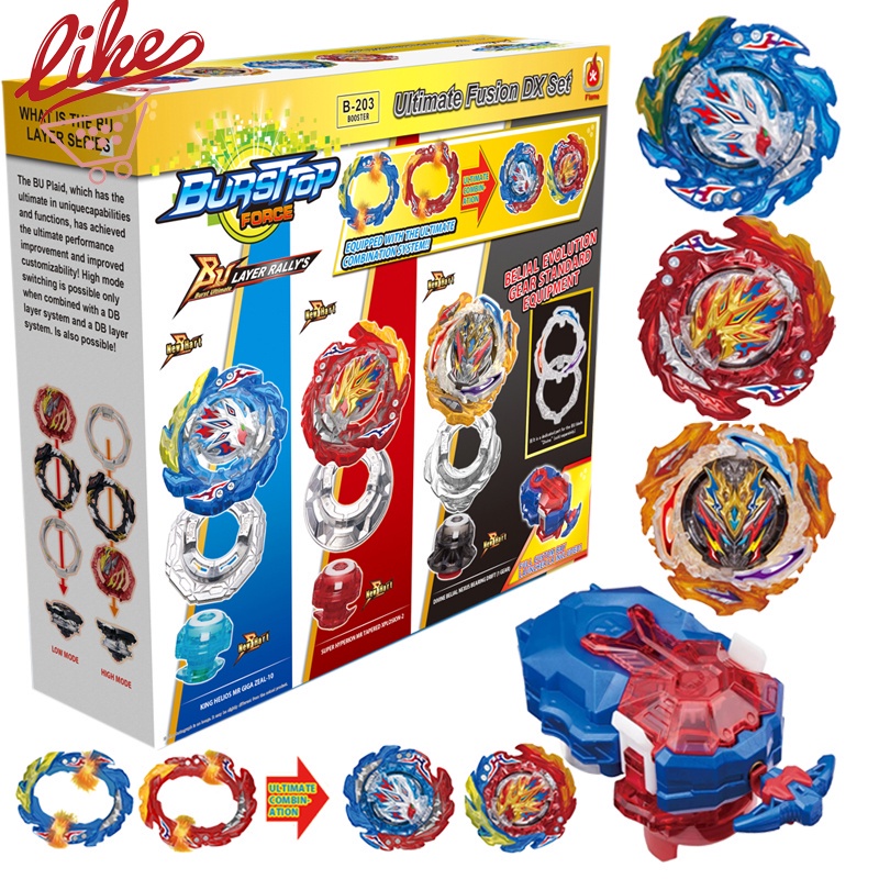 Beyblade Burst BU B-203 Ultimate Fusion DX Conjunto Com Lançador B-184 ...