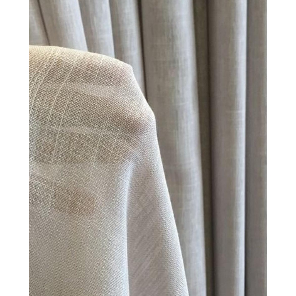 Cortina Gaze De Linho Com Forro Blackout 70% 260x180 Marfim | Shopee Brasil
