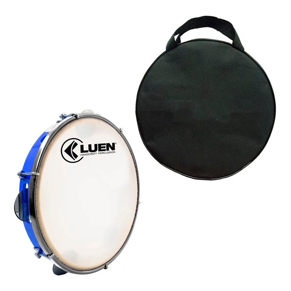 Pandeiro 10 Polegadas Azul Luen + Capa Promocao !!! | Shopee Brasil