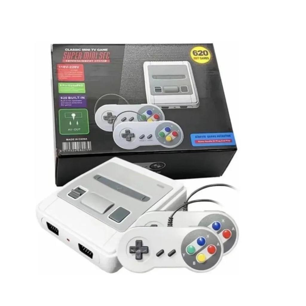 Video Game Classic Super Mini Snes 8 Bits 620 Jogos | Shopee Brasil