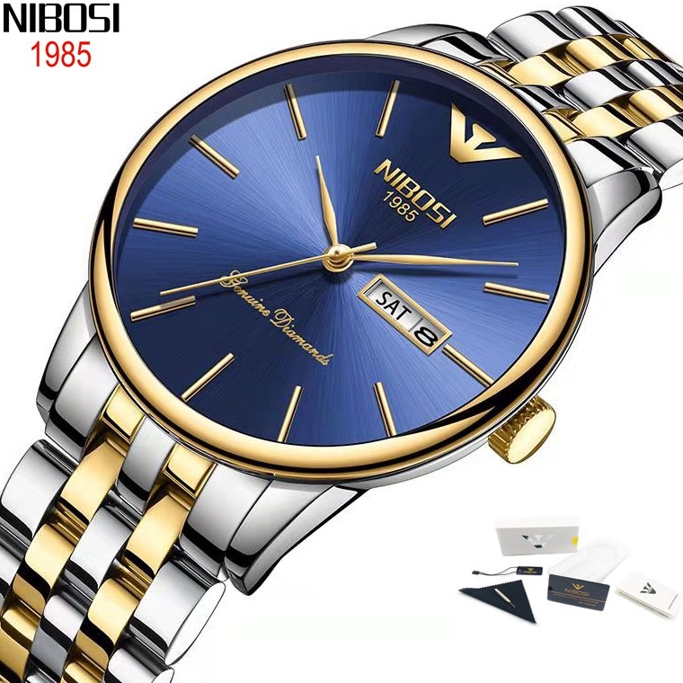 Nibosi Moda Rel Gios Masculino Prova D Gua Simples Ultra Fino Rel Gio Masculino Rel Gio De