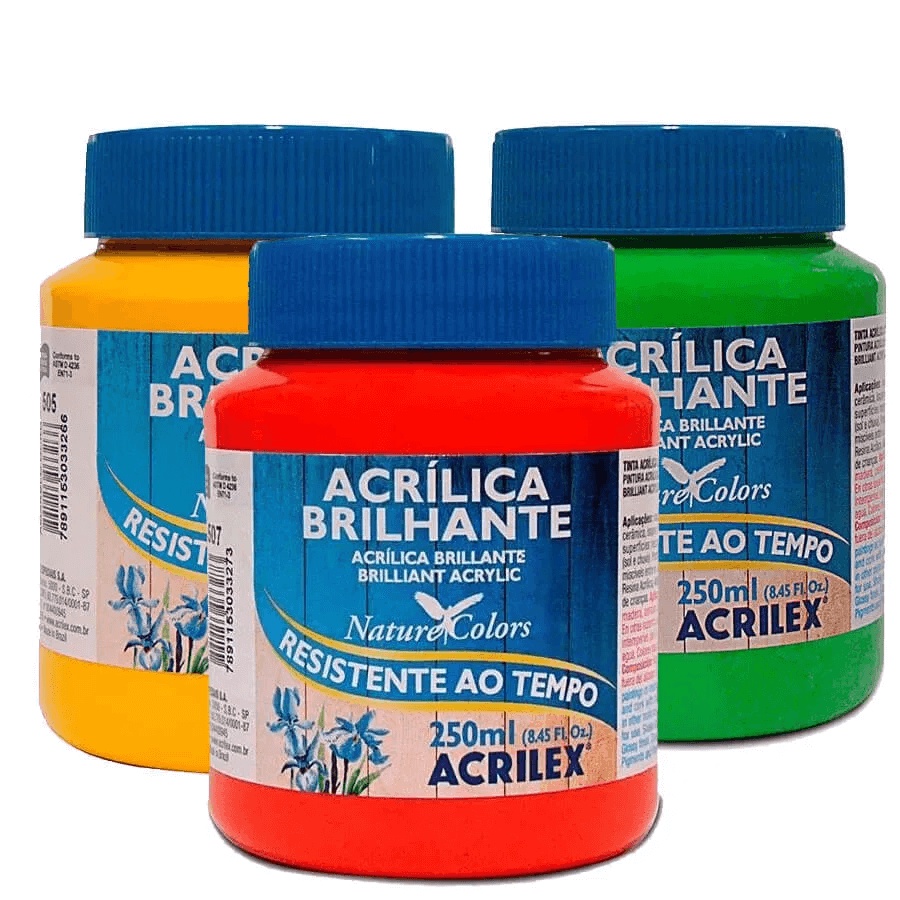 Tinta Acrílica Brilhante Acrilex 250ml | Shopee Brasil