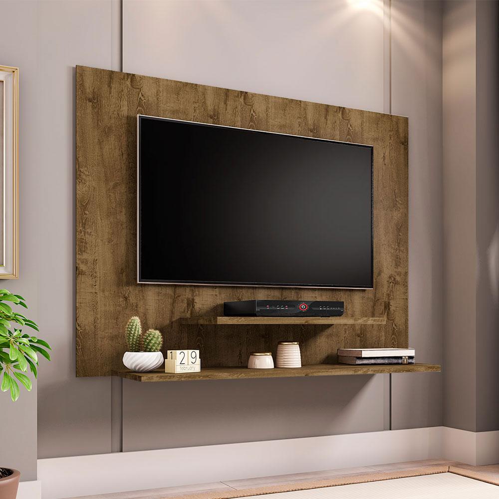 Painel Don para TV até 45 Polegadas Com Prateleiras Amendoa/Branco | Shopee Brasil
