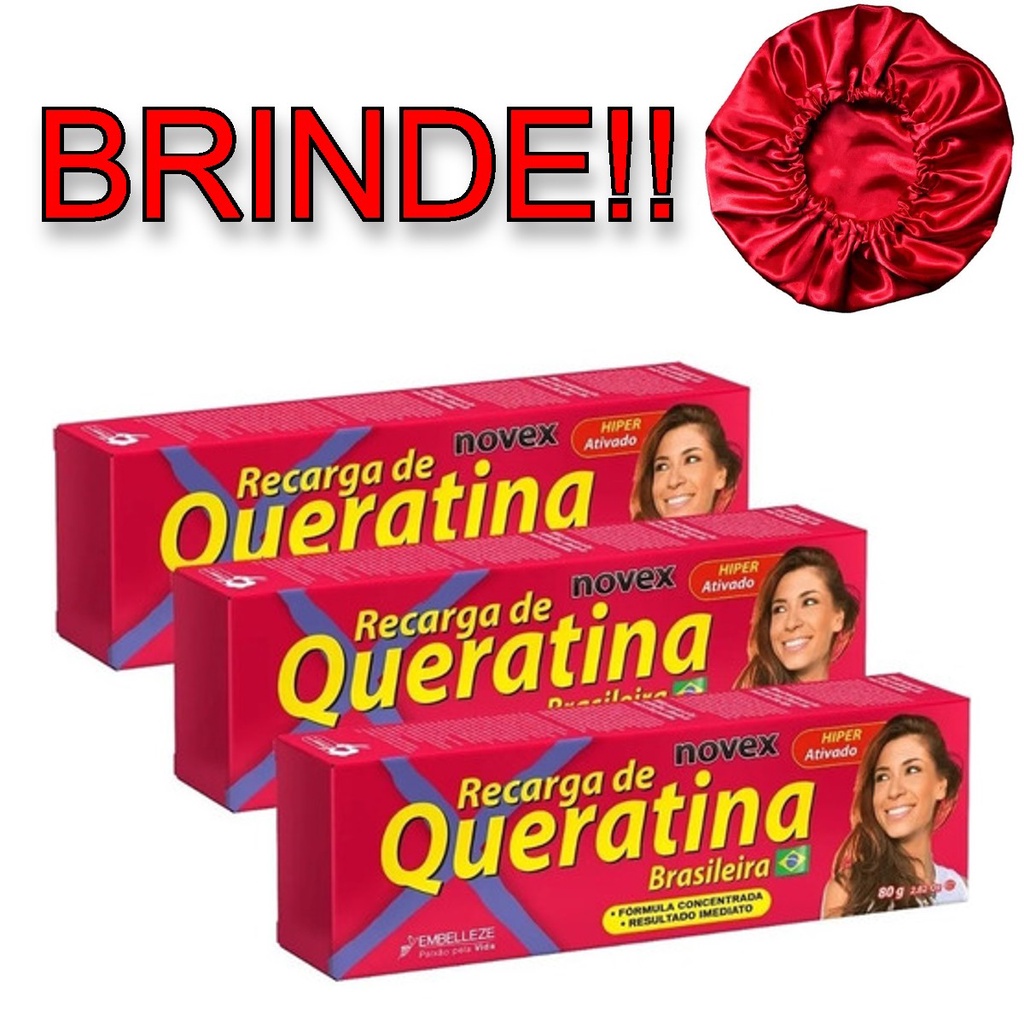 Kit C/3 Novex Recarga de Queratina Tratamento Capilar - 80g cada ...