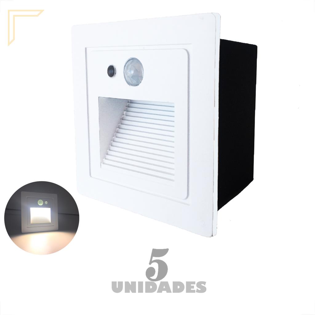 5 balizador Embutido Com Sensor De Presenca Parede Led Lup73 | Shopee ...
