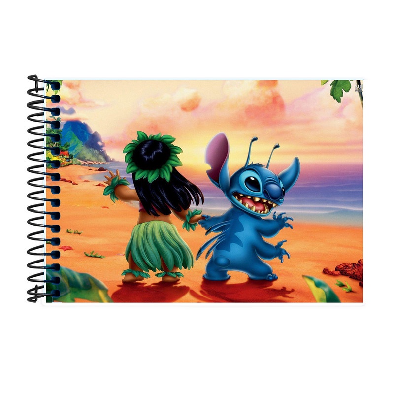 Caderno Lilo Stitch Desenho Capa Dura 96 Folhas Shopee Brasil