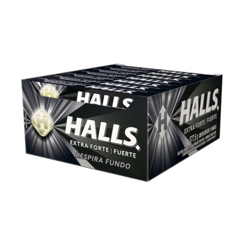 Halls Preto Extra Forte Preto Caixa C/ 21 unids | Shopee Brasil