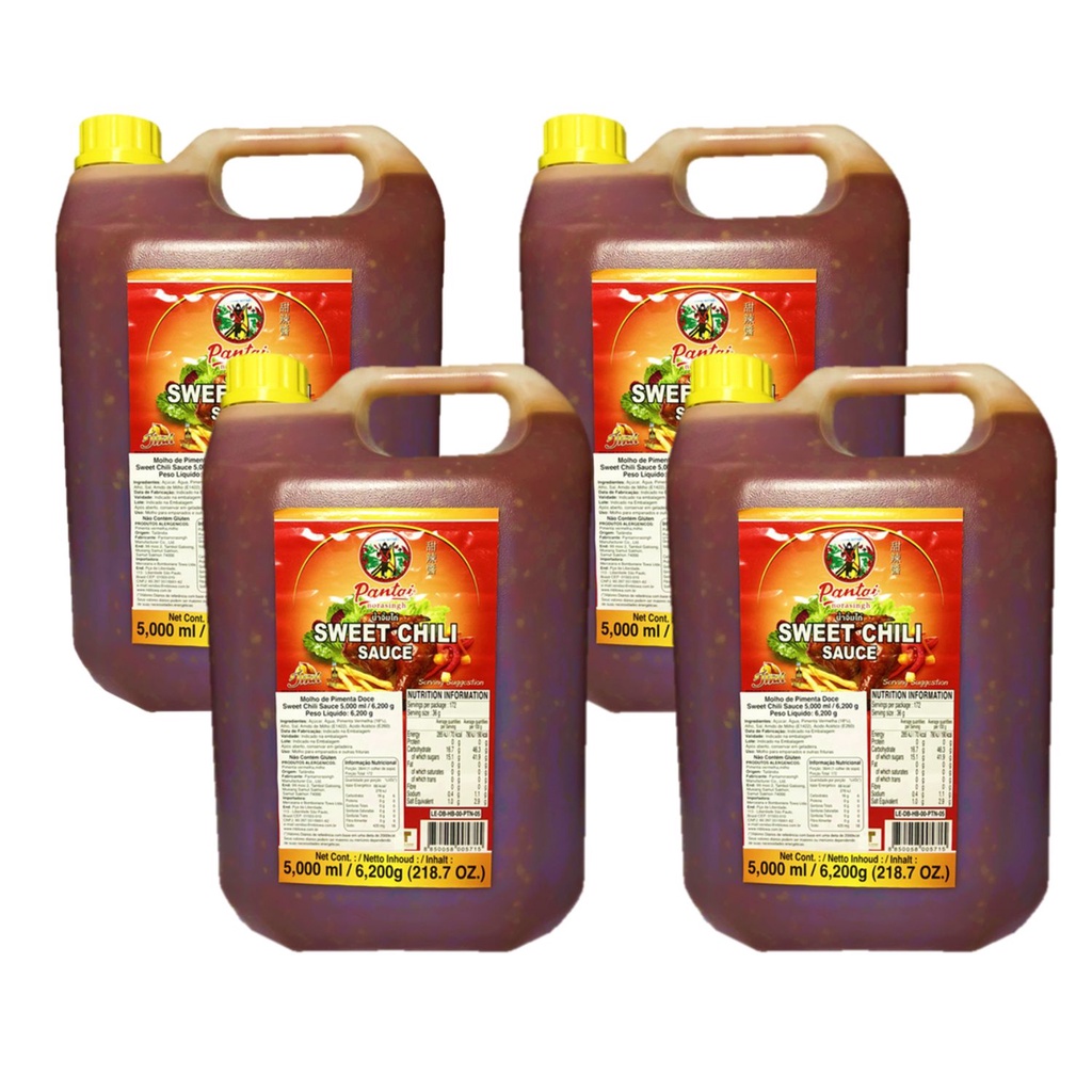 Pack c/ 4 Molhos de Pimenta Doce Sweet Chili Pantai Galão 5L | Shopee Brasil