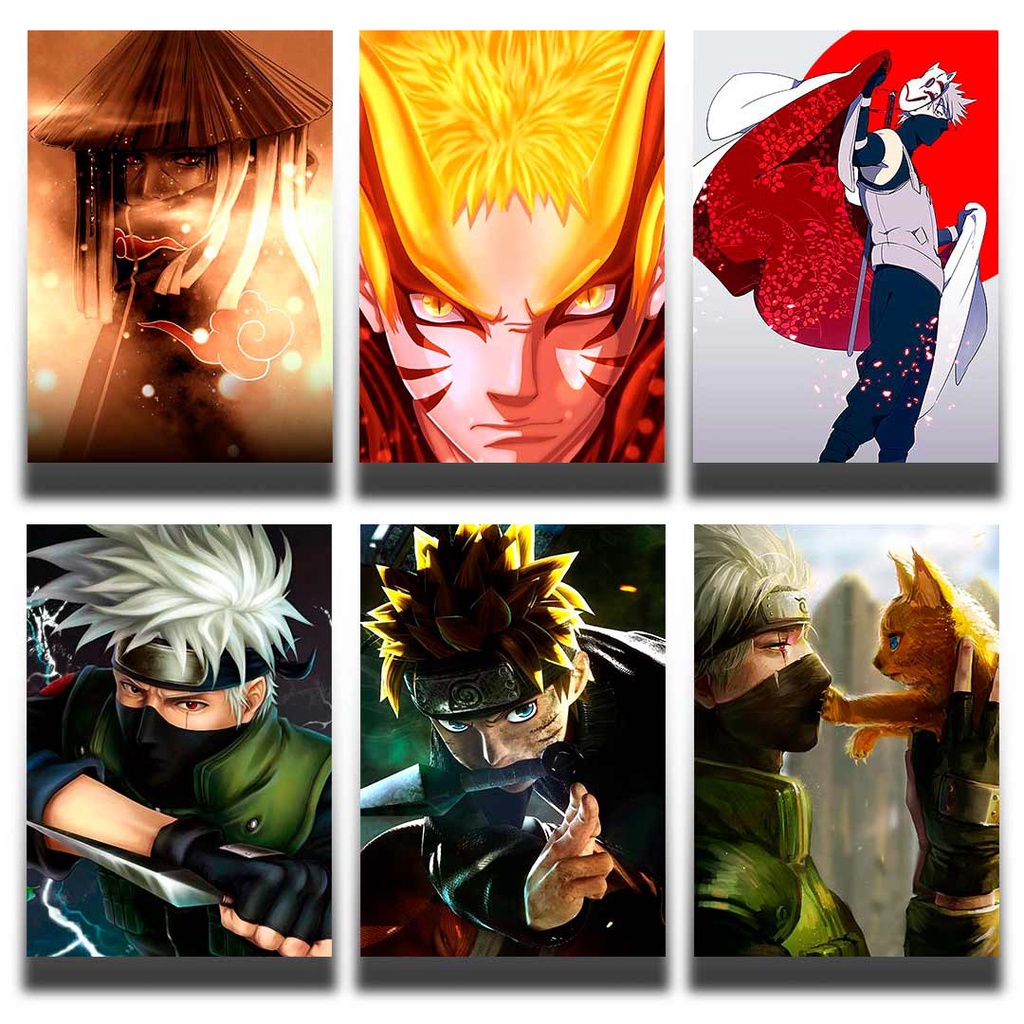 Kit 12 Pôsteres Adesivos 130g Anime Naruto A5 15x21cm Set3 | Shopee Brasil