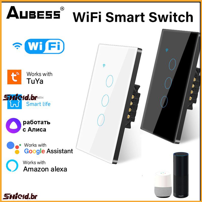 Tuya Smart Light Switch Display De Vidro Com Painel Sensível Ao Toque ...