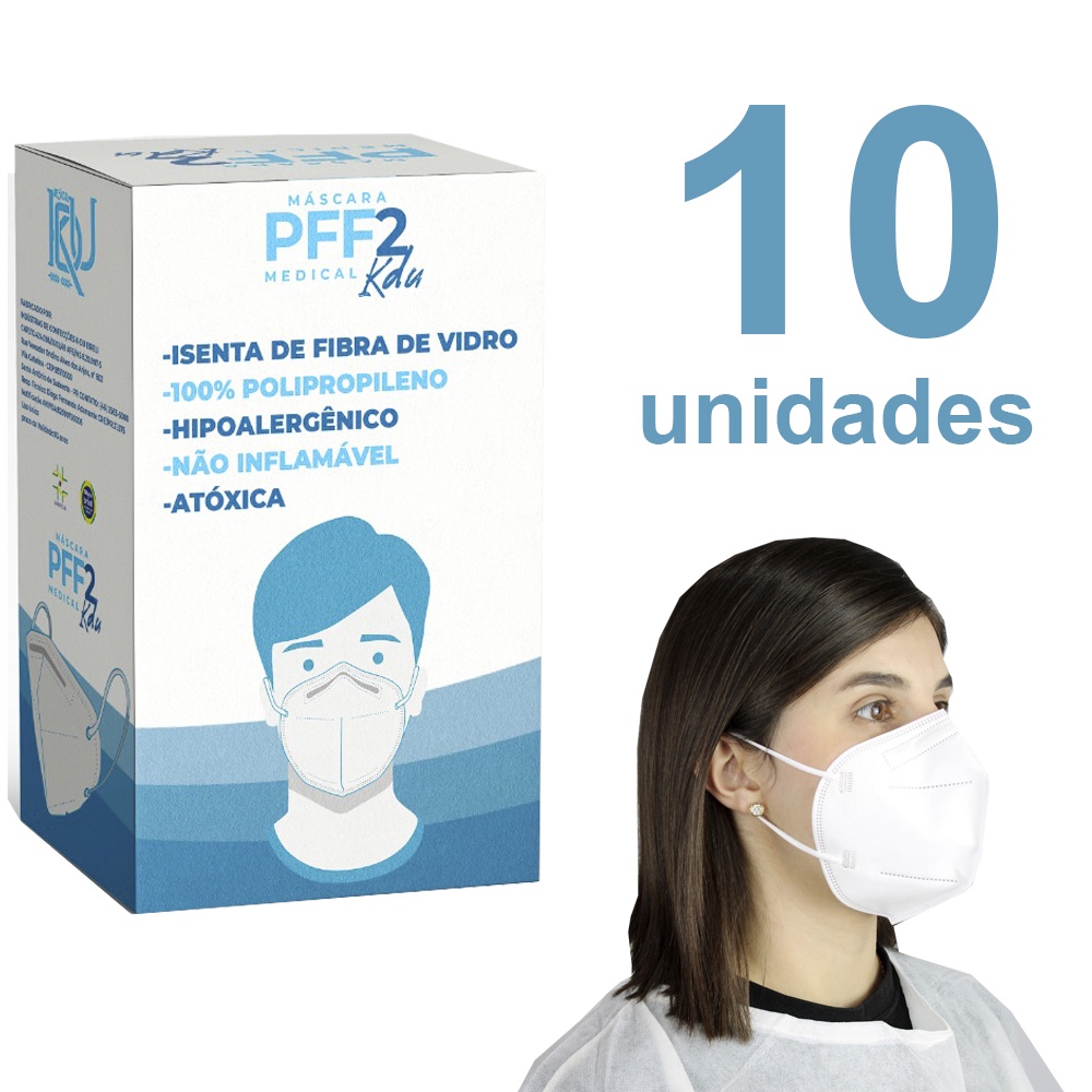 10 Máscara PFF2 KN95 com ANVISA N95 alta qualidade Branca | Shopee Brasil