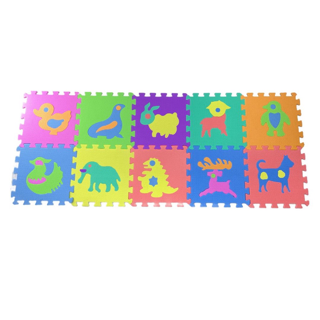 Tapete tatame Infantil Eva Animal Educativo 10 Pçs 29 X 29 Cm Grosso 7 ...