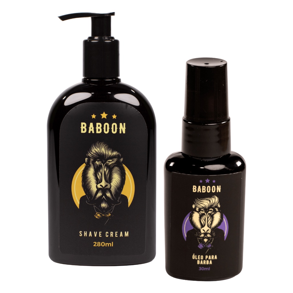 Kit Baboon 01 Óleo Para Barba + 01 Shave Cream | Shopee Brasil
