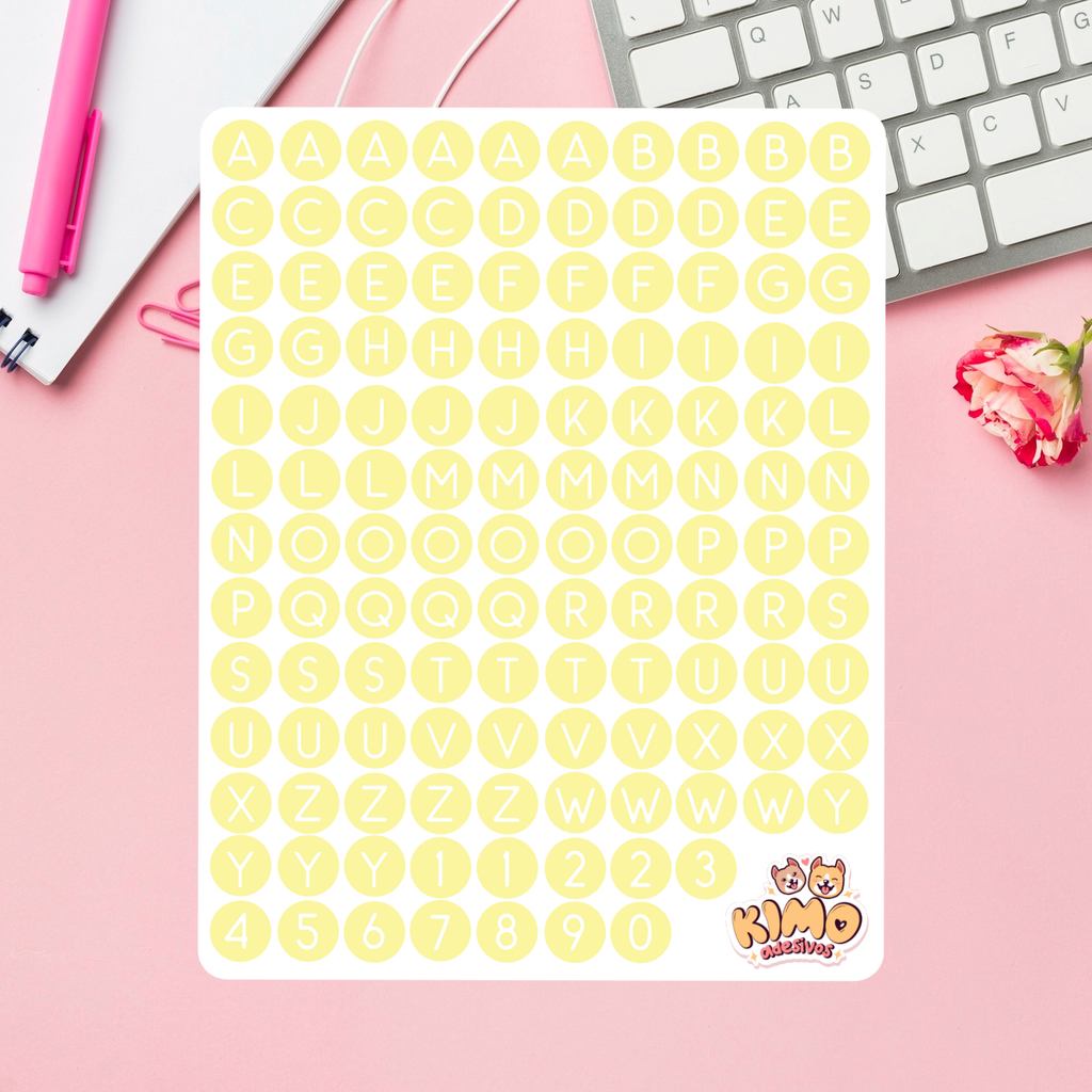 Cartela de Adesivos Letras Circulares 12x15cm KIMO ADESIVOS | Shopee Brasil
