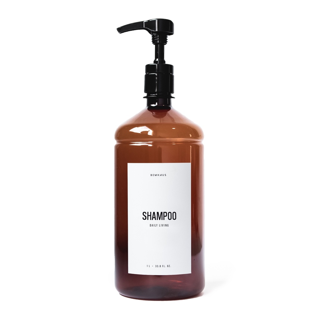 Frasco Ambar Dispenser Shampoo - 1 litro Bemhaus | Shopee Brasil