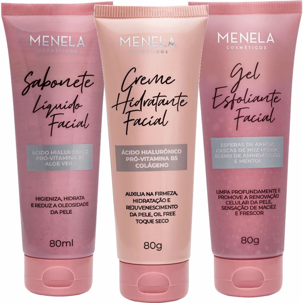 Kit Menela Skin Care Sabonete Liquido + Gel Esfoliante Anti Acne ...