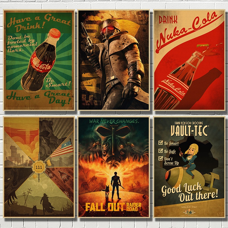 Fallout Classic Game Kraft Paper Metal Tin sign Signos De Decorativos ...