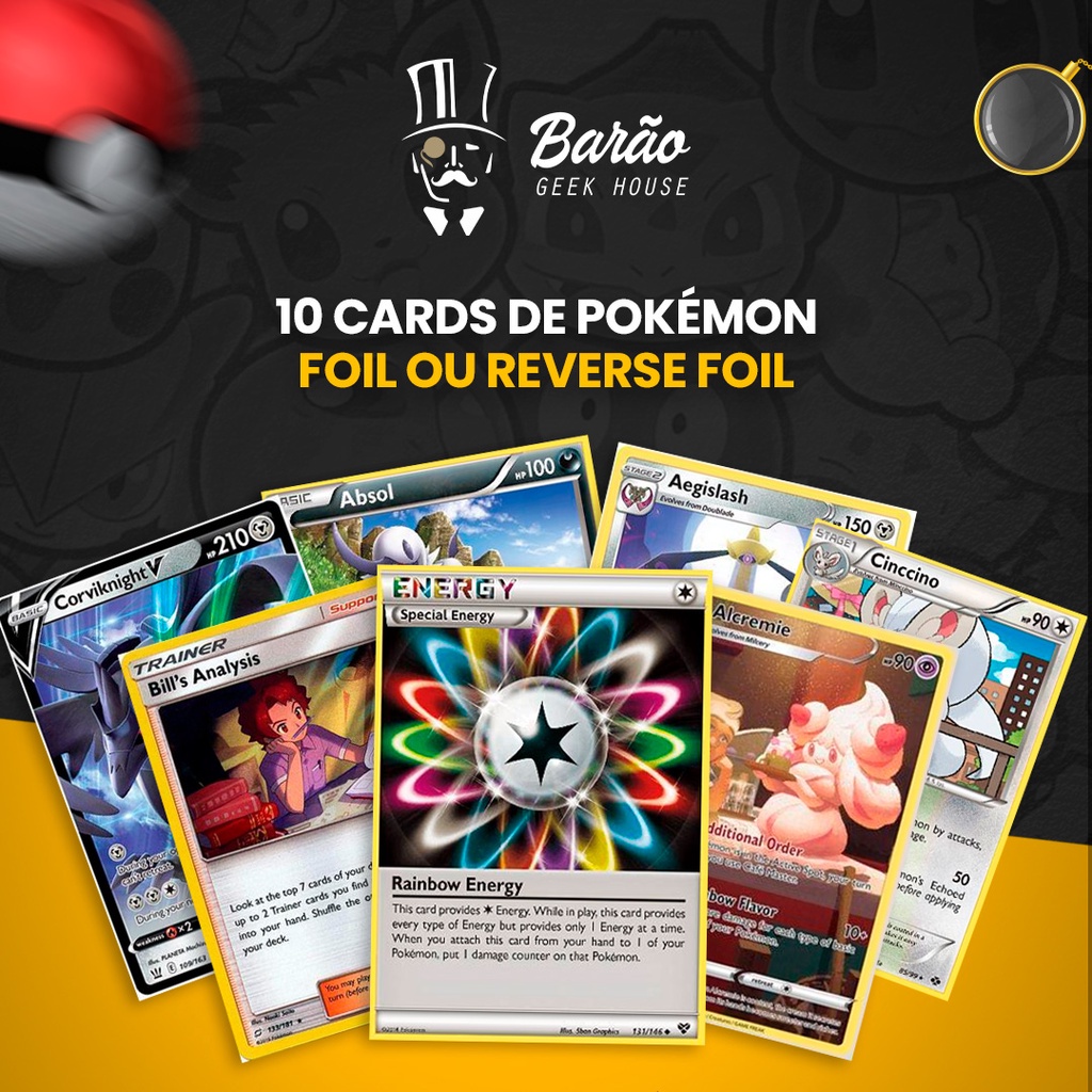 Pacotinho com 10 cartas BRILHANTES Pokemon ORIGINAL COPAG | Shopee Brasil