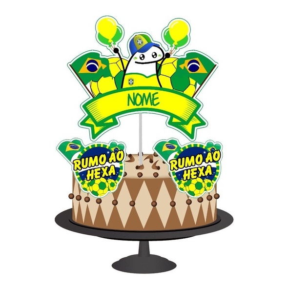 Topo De Bolo Topper De Bolo Copa do Mundo Brasil - Faz a Boa!