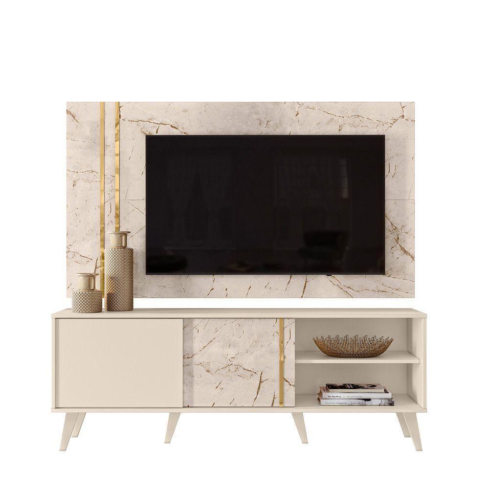 Painel com Bancada Para TVs até 65" Combo Cronos 147x160x36,5cm Madetec | Shopee Brasil