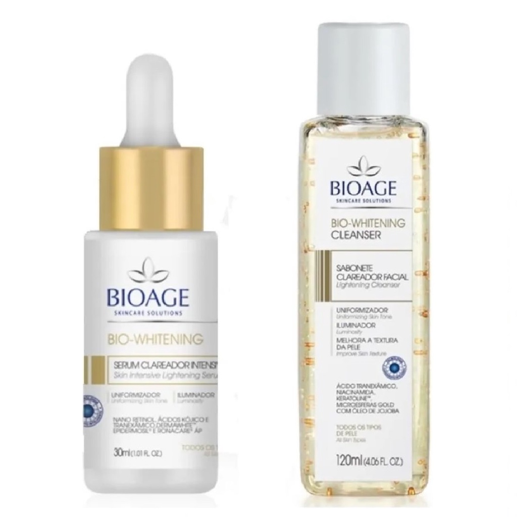 Bio-Whitening Serum + Sabonete Clareador Facial BIOAGE | Shopee Brasil