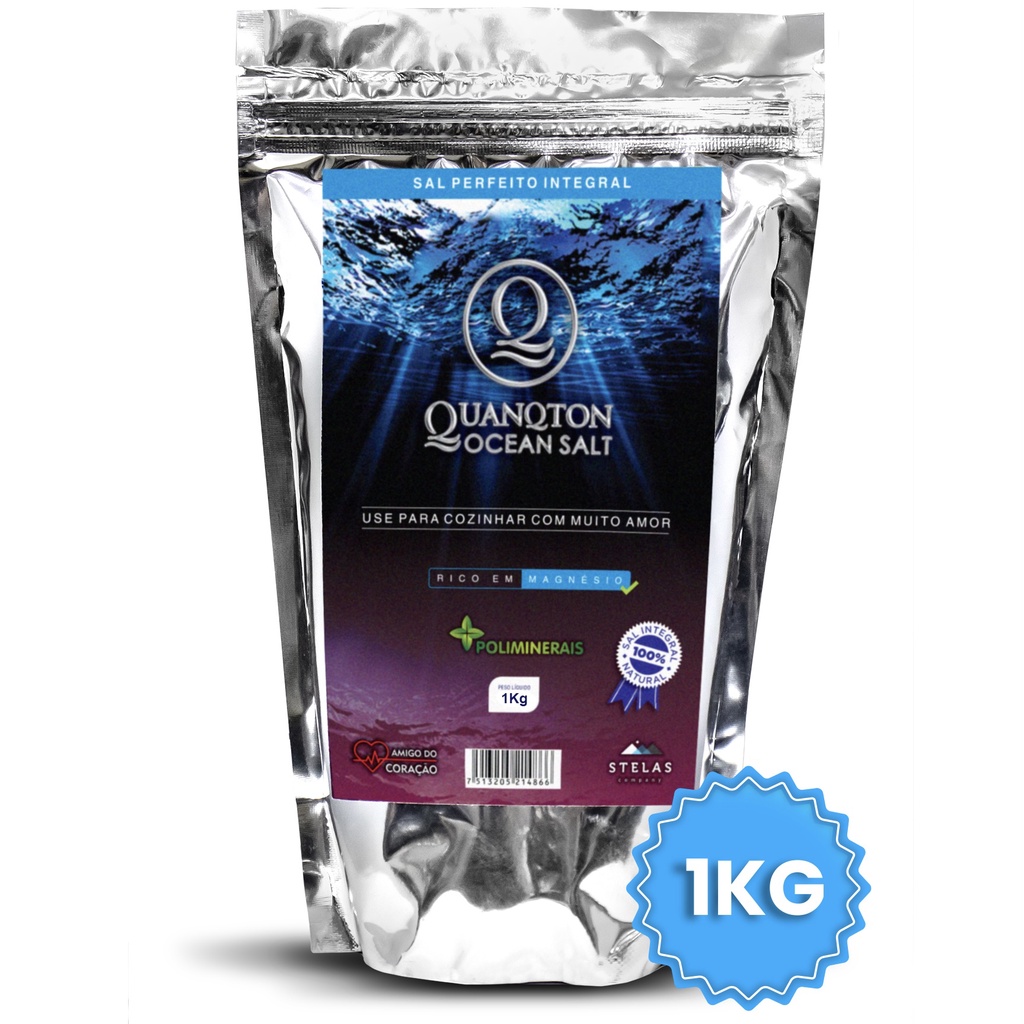 Sal Marinho Integral Moído Natural 1Kg Quanqton Ocen Salt | Shopee Brasil