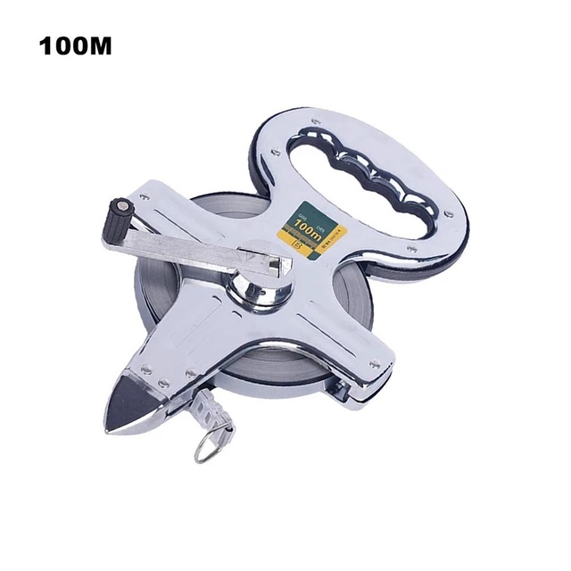 Trena De Aco Fita Longa Medida Facil Com Manivela - 100 M | Shopee Brasil