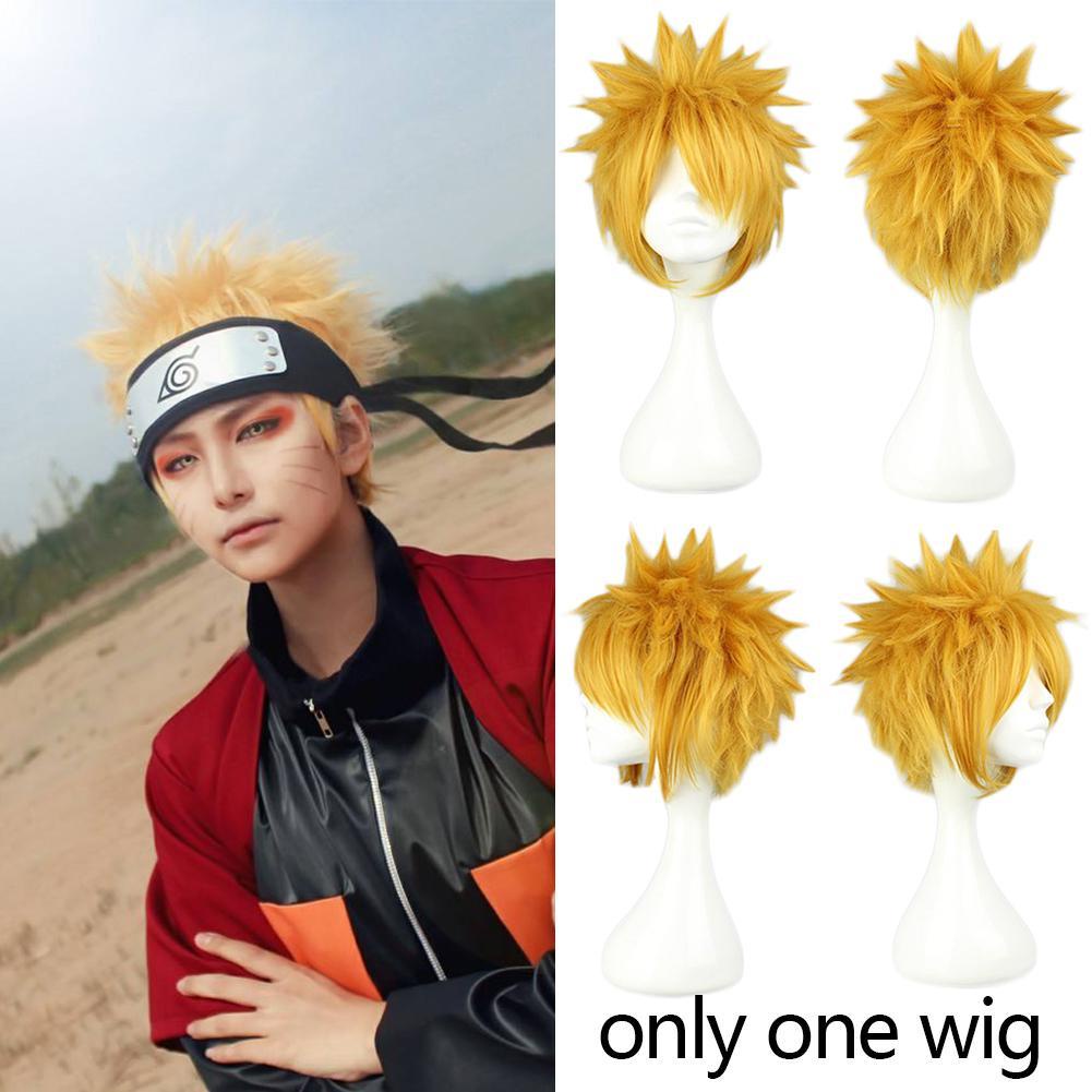 Peruca Naruto Uzumaki Cos Curto Dourado anime cosplay naruto | Shopee ...