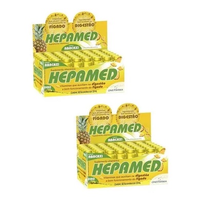 Kit 2cx Hepamed 48 Flaconetes 10ml Sabor Abacaxi - Cimed | Shopee Brasil