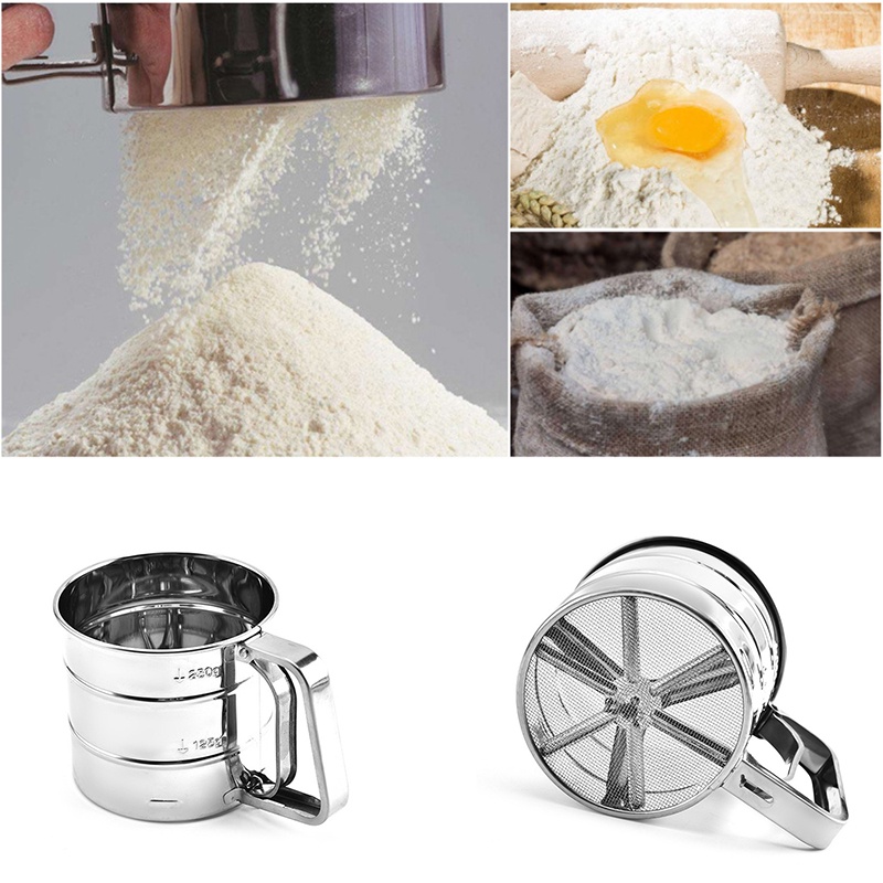 Polvilhador Tapioca Peneira Tapioqueira Inox Com Gatilho Farinha Açúcar ...