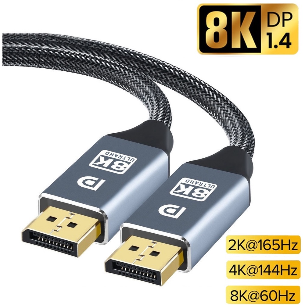 Cabo DisplayPort DP 1.4 Para 8K 4K 144Hz 165Hz Adaptador De Porta De ...