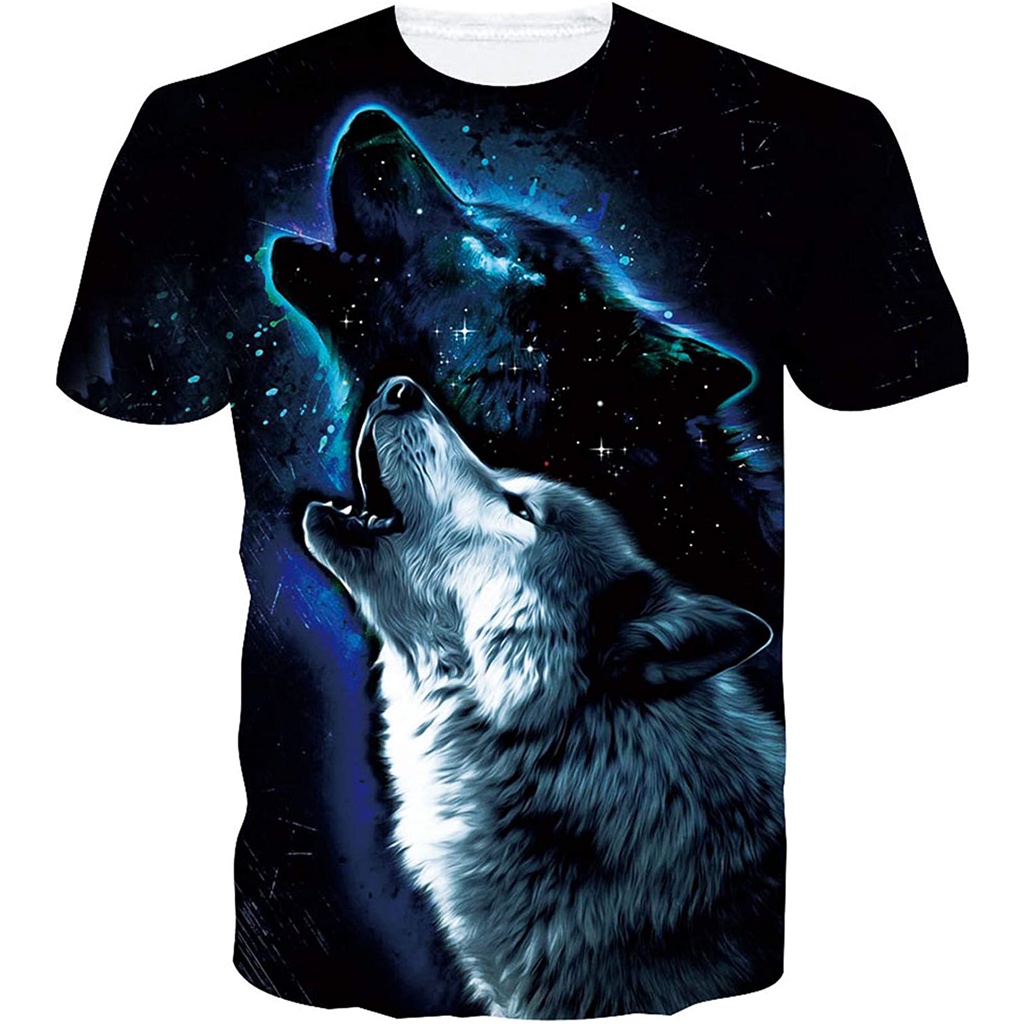Camisetas De Lobo , Camiseta De Estampa 3D , Camisa De Manga Curta ...