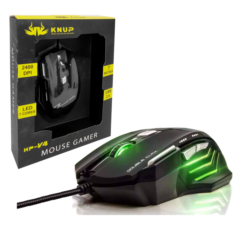 Mouse Gamer V4 com Fio Led Ergonômico 2400 Dpi 7 Botões | Shopee Brasil