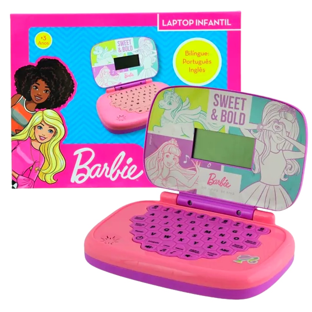 Lap Top Infantil Menina Barbie Computador de Brinquedo Educativo e ...