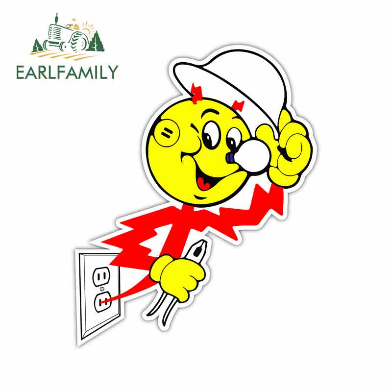 EARLFAMILY 13cm x 10,4cm Para Reddy Kilowatt Eletricista Power Outlet ...