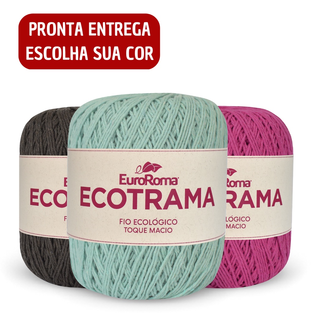 Linha Barbante Euroroma Ecotrama Fio 4 200g 340m Crochê / Tricô / Tear ...